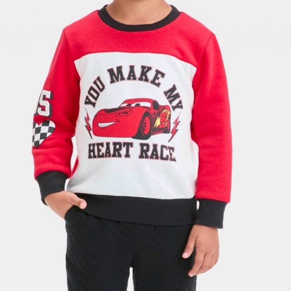 Disney | Shirts & Tops | Disney Pixar Cars Lightning Mcqueen Sweatshirt ...